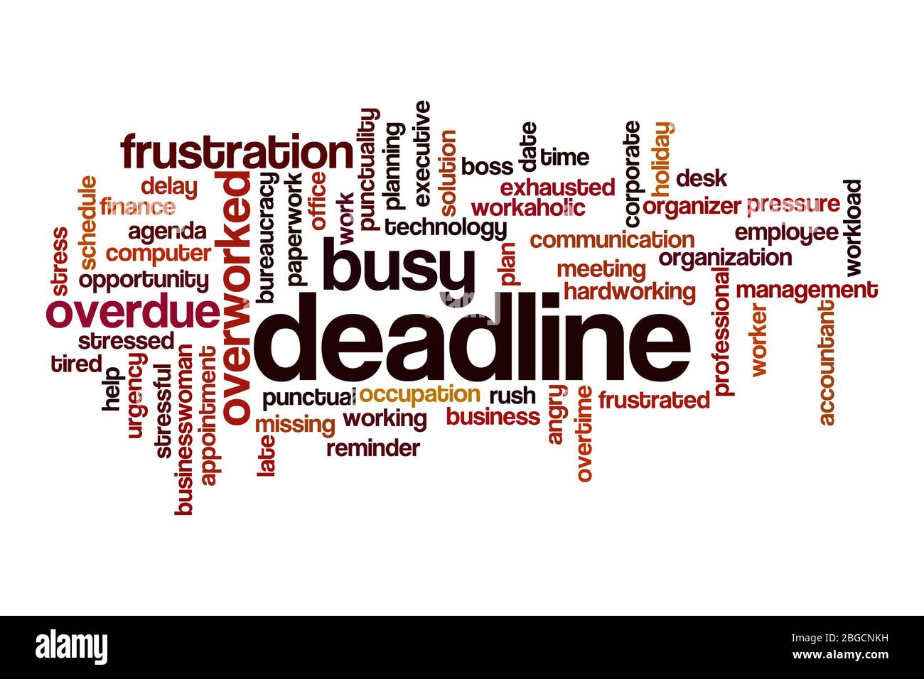 Deadline word cloud concept on white background Stock Photo - Alamy