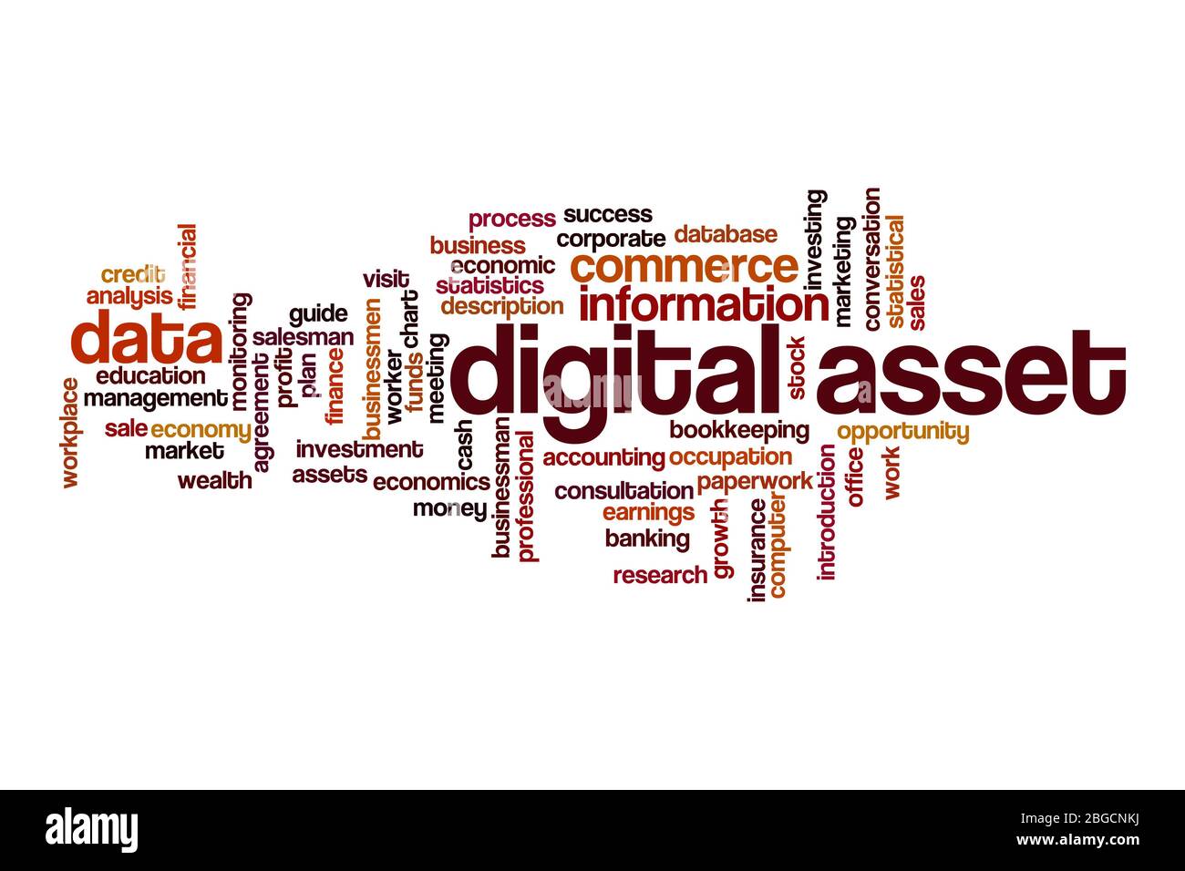 Digital asset word cloud concept on white background Stock Photo - Alamy