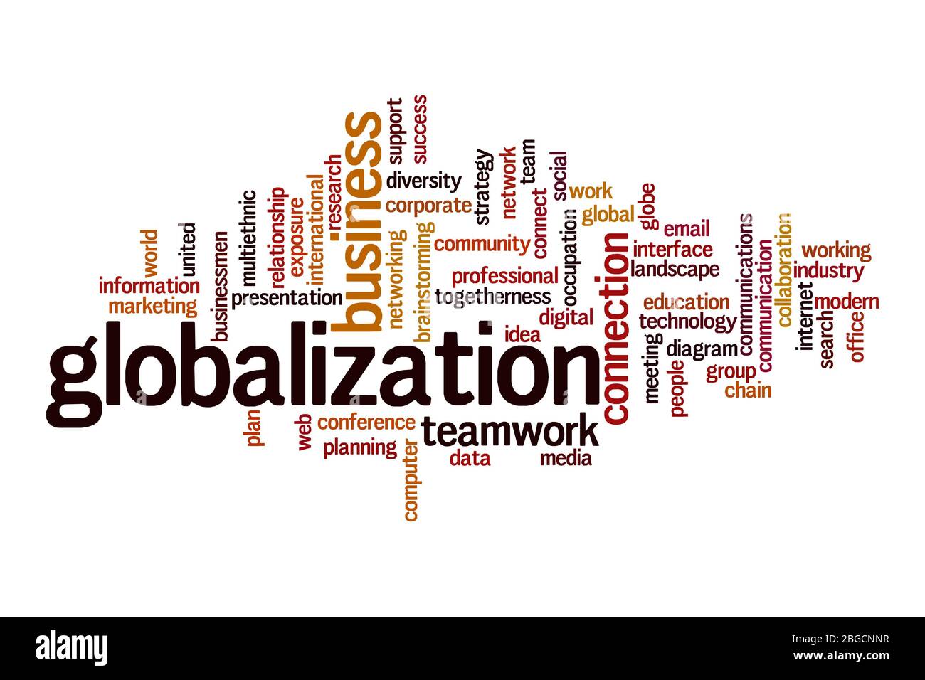 Globalization word cloud concept on white background Stock Photo - Alamy