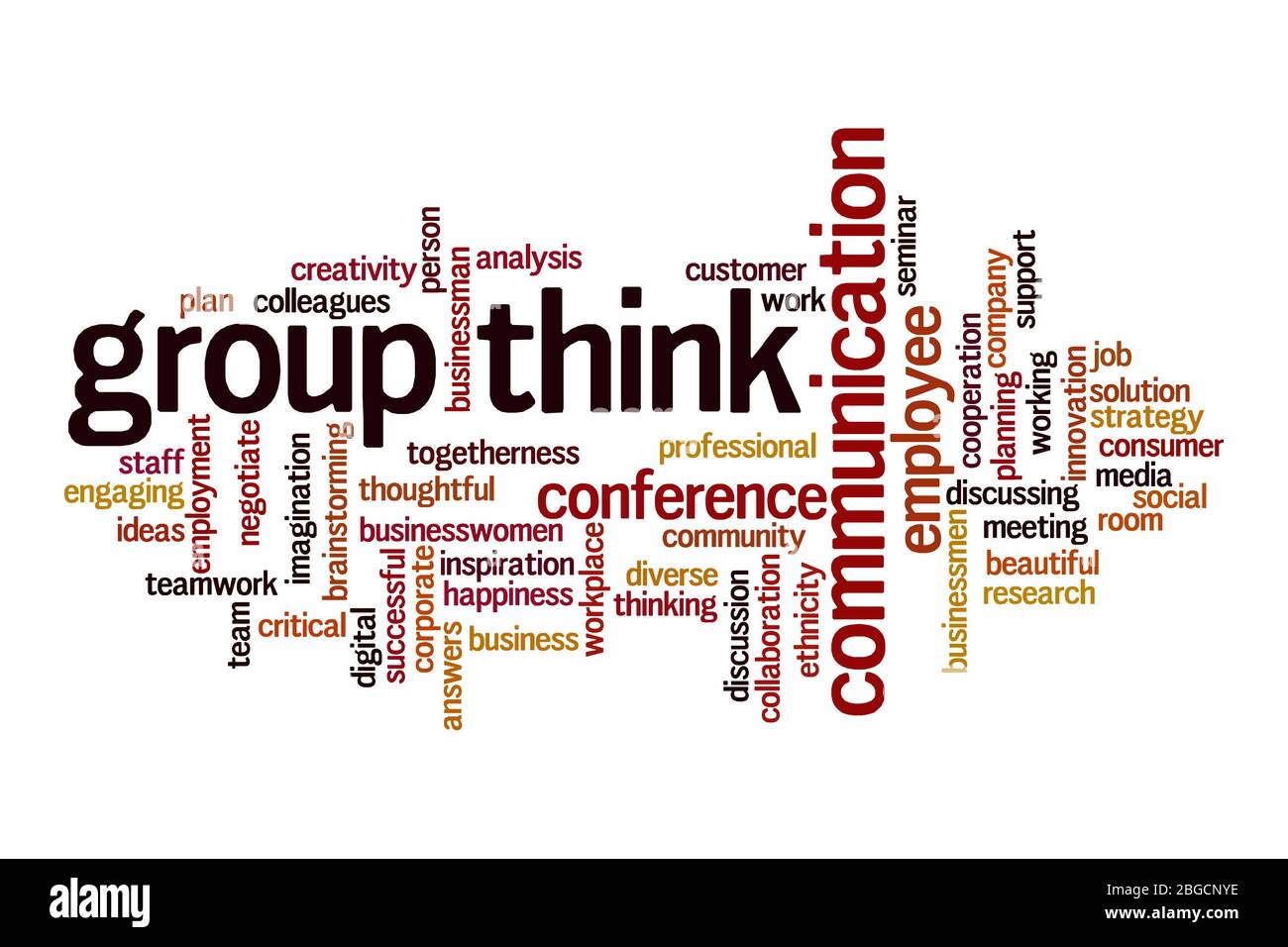 Group think word cloud concept on white background Stock Photo - Alamy