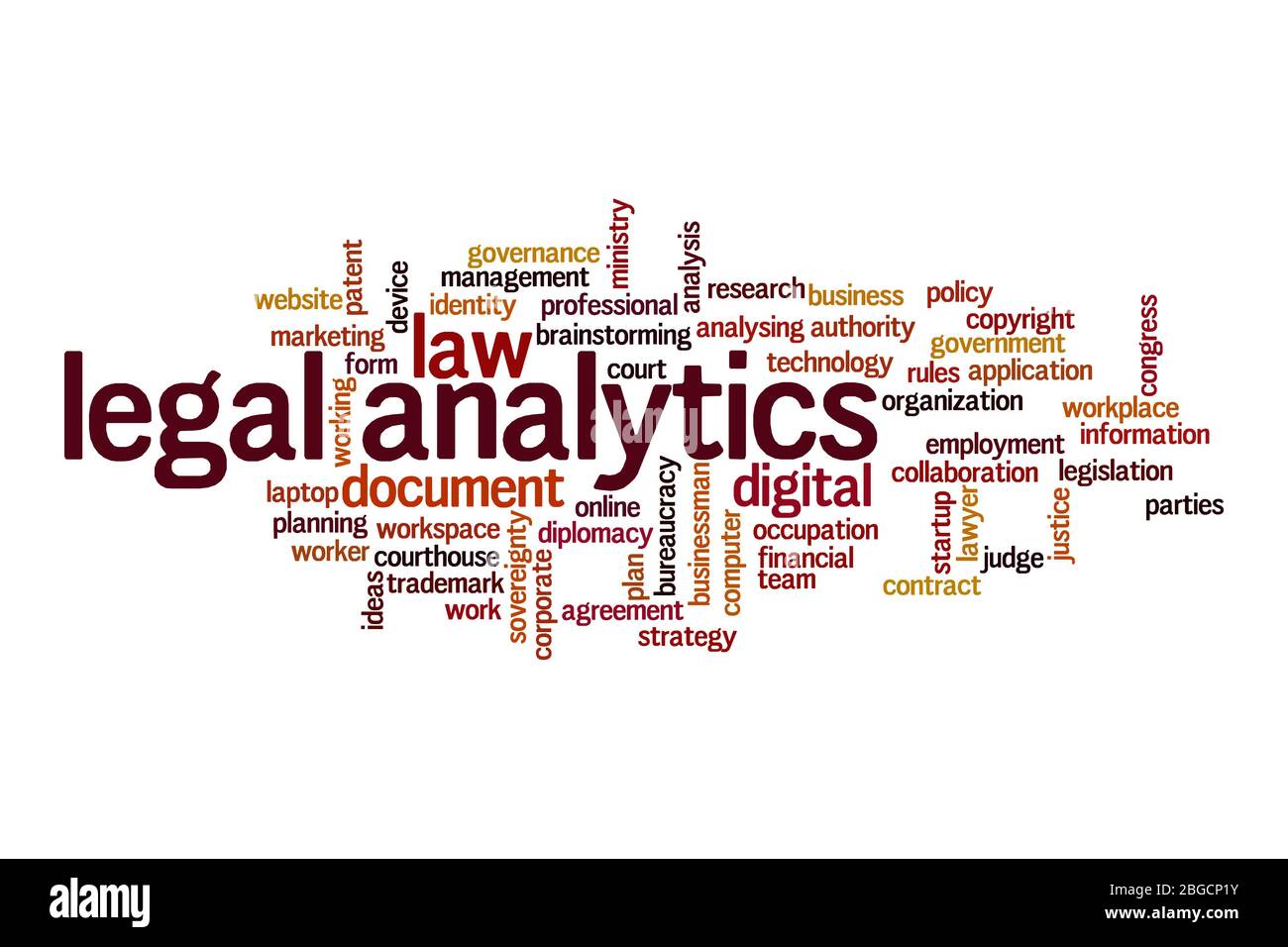 Legal analytics word cloud concept on white background Stock Photo - Alamy