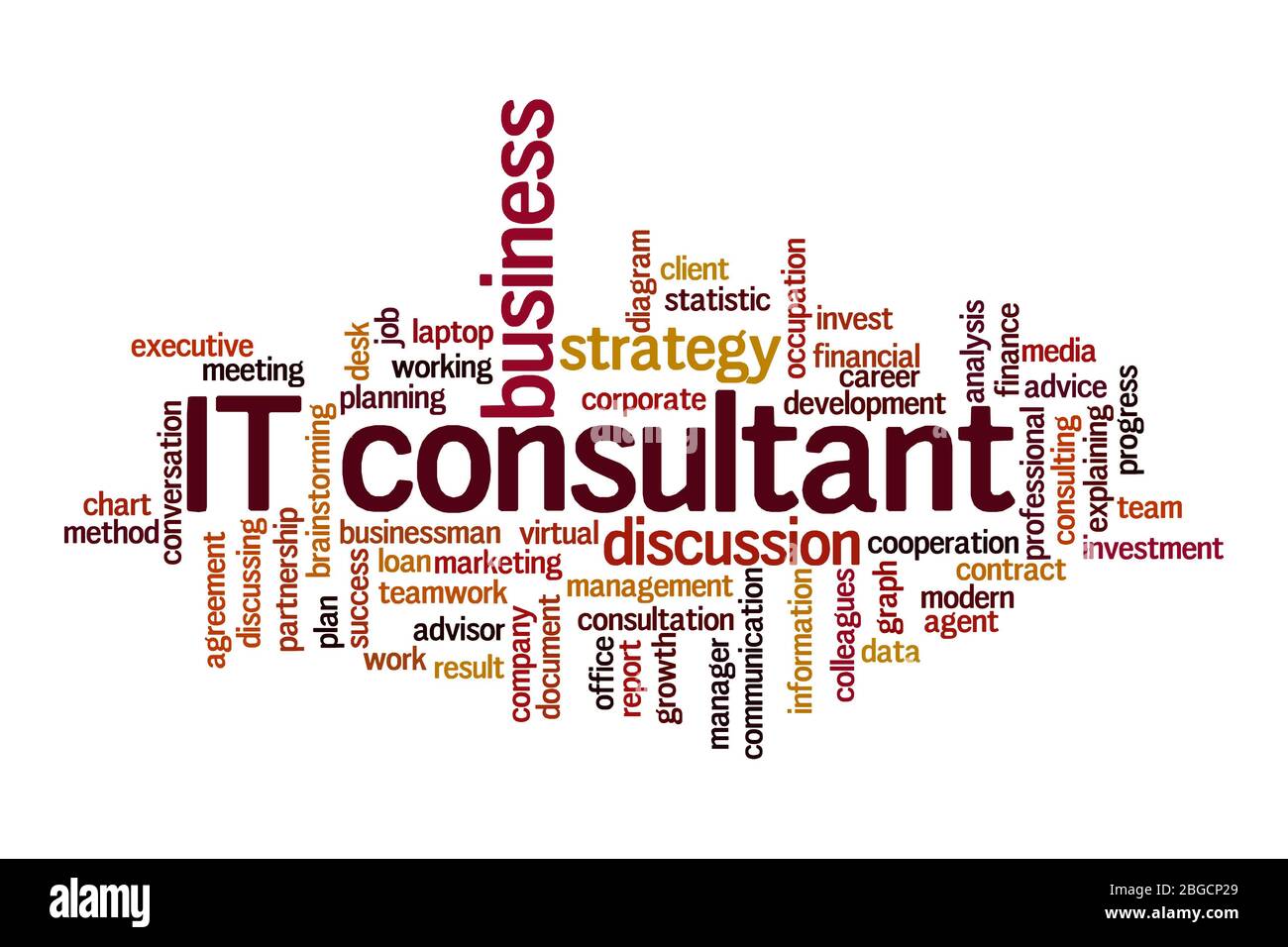 IT consultant word cloud concept on white background Stock Photo - Alamy