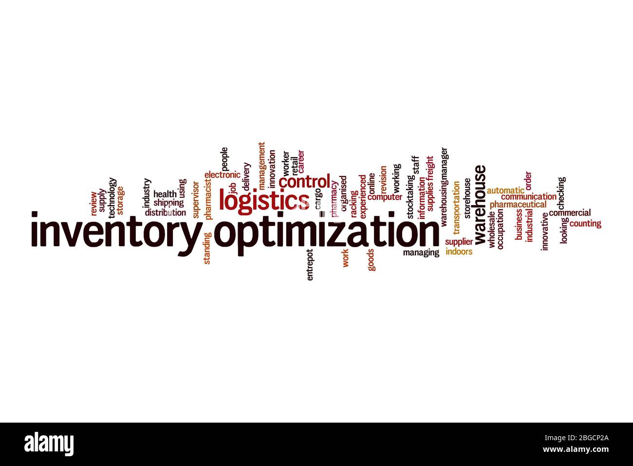 Inventory optimization word cloud concept on white background Stock ...