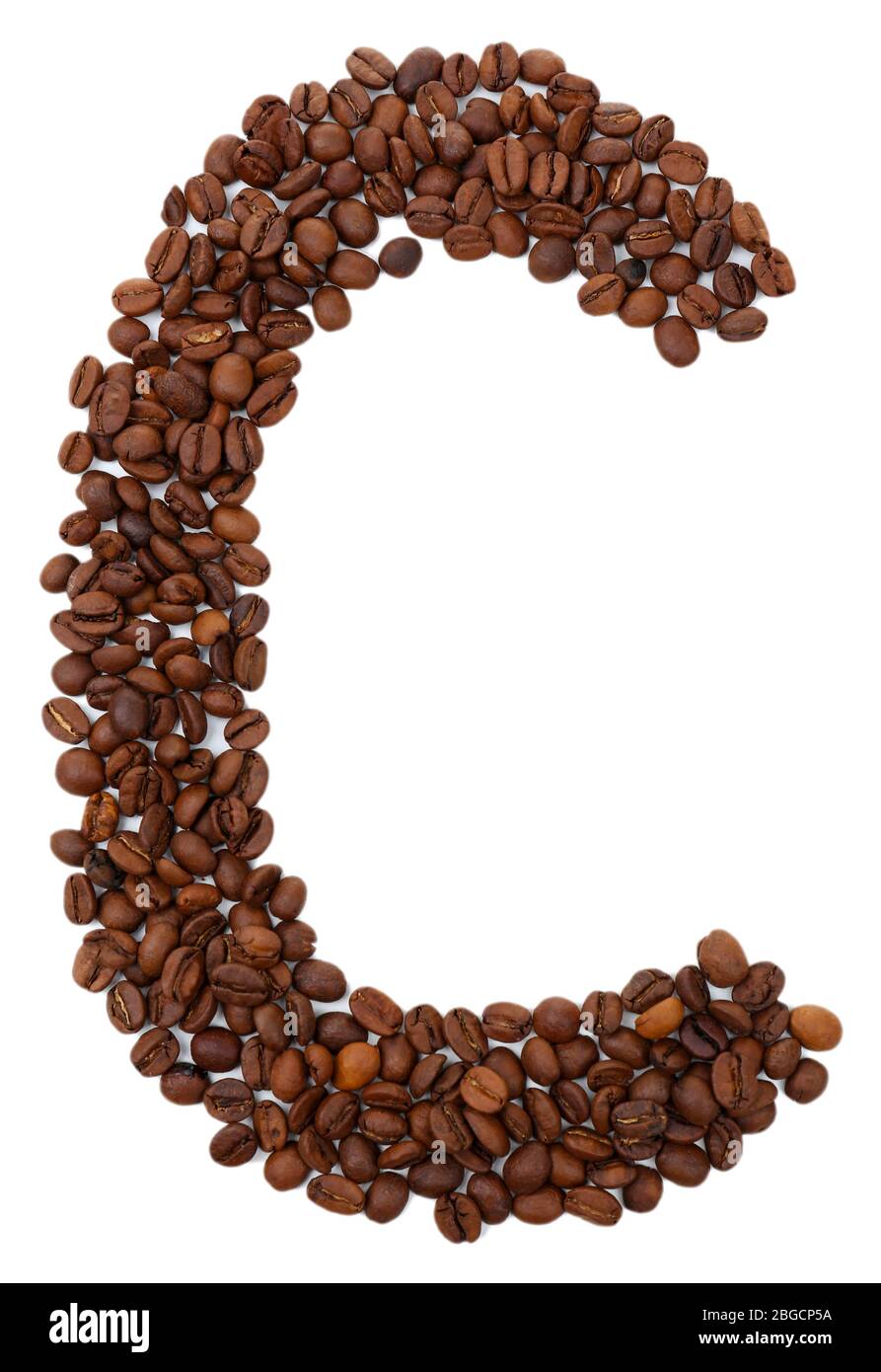 Alphabet from coffee beans isolated on white Stock Photo - Alamy