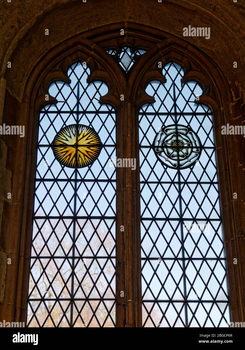 Beautiful stained glass window of the Great Hall, Eltham Palace, London ...