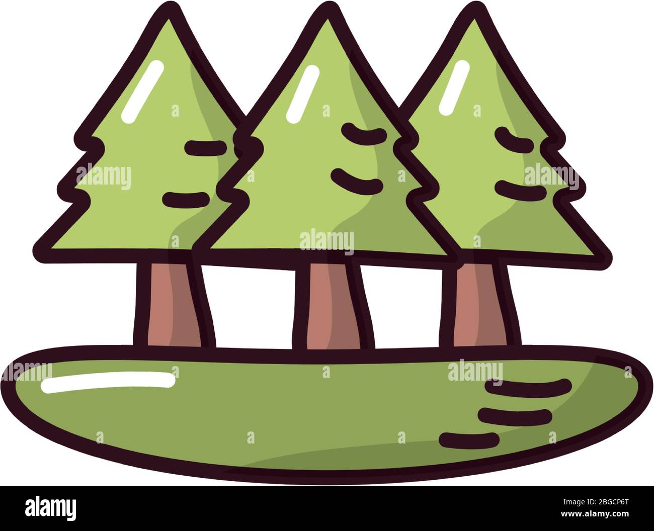 Landscape coniferous forest frozen Stock Vector Images - Alamy