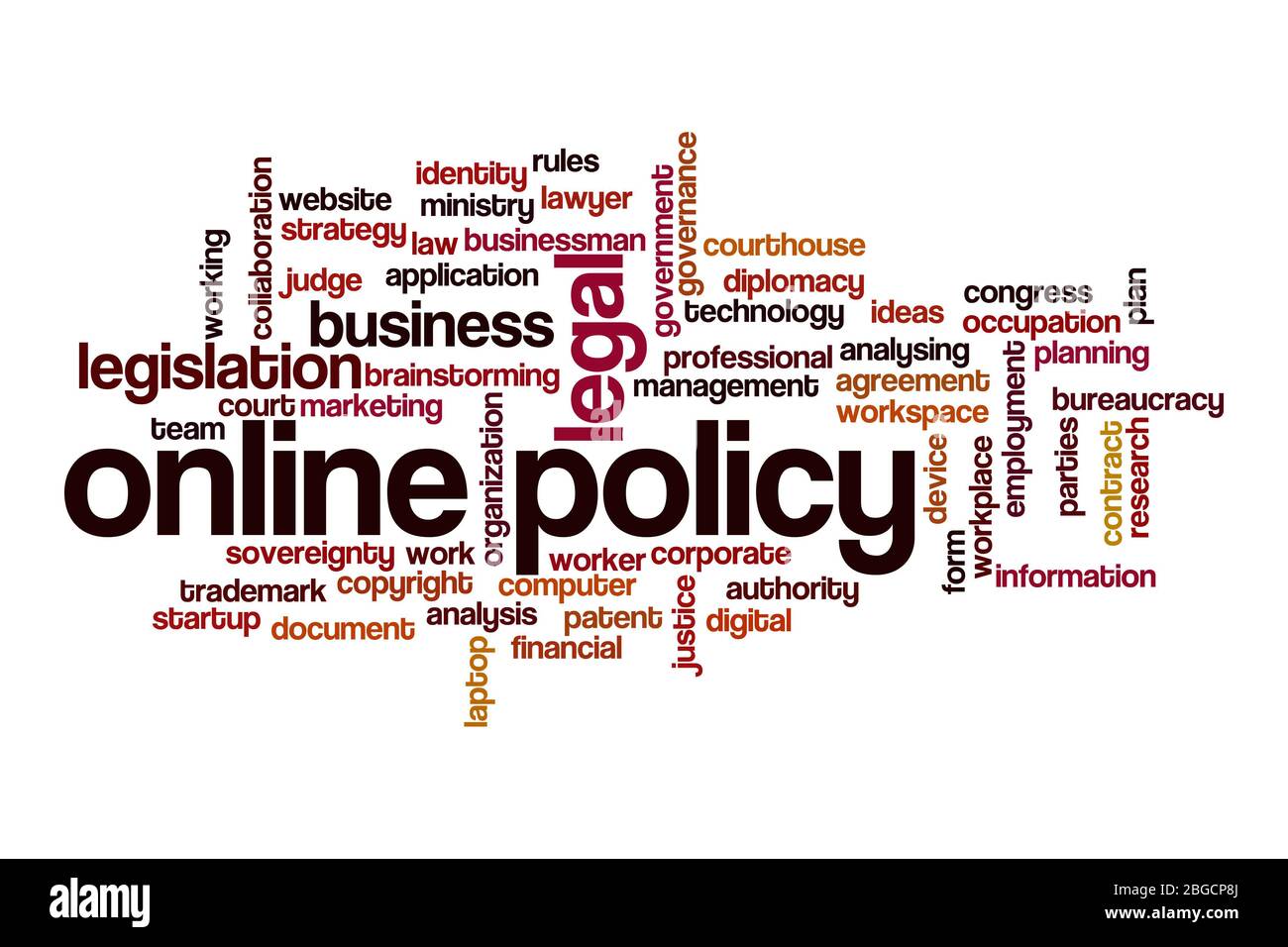 Online policy word cloud concept on white background Stock Photo - Alamy