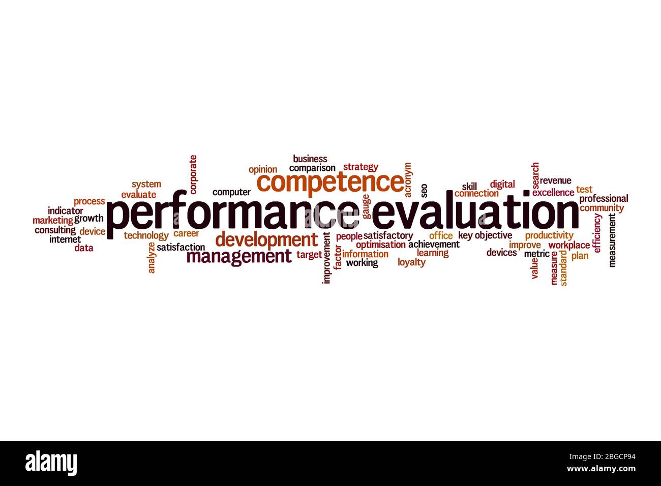 Performance evaluation word cloud concept on white background Stock ...