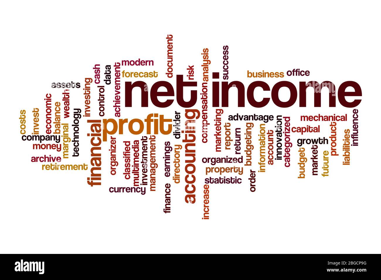 Net income word cloud concept on white background Stock Photo - Alamy