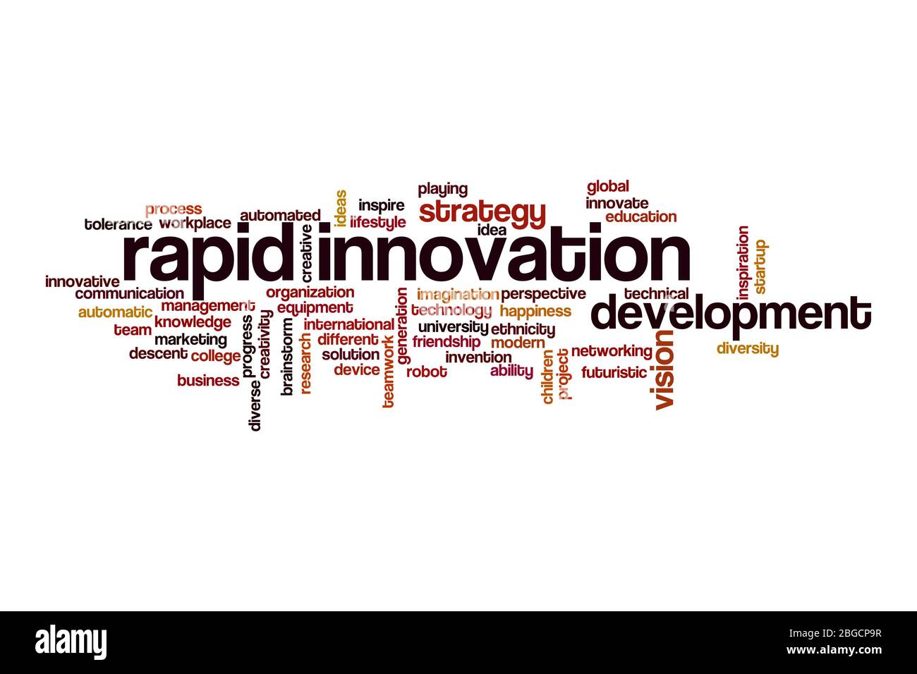 Rapid innovation word cloud concept on white background Stock Photo - Alamy