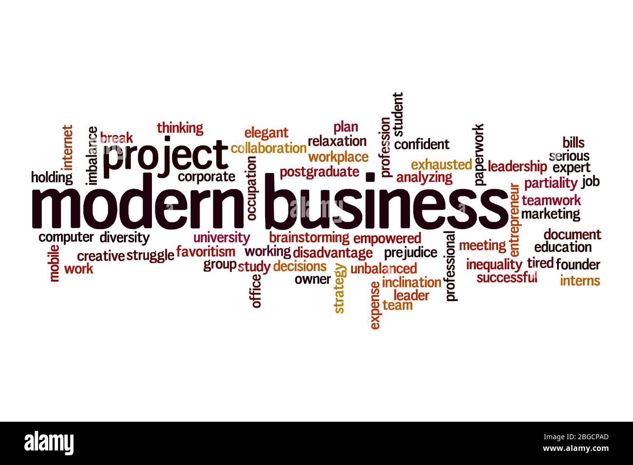 Modern business word cloud concept on white background Stock Photo - Alamy