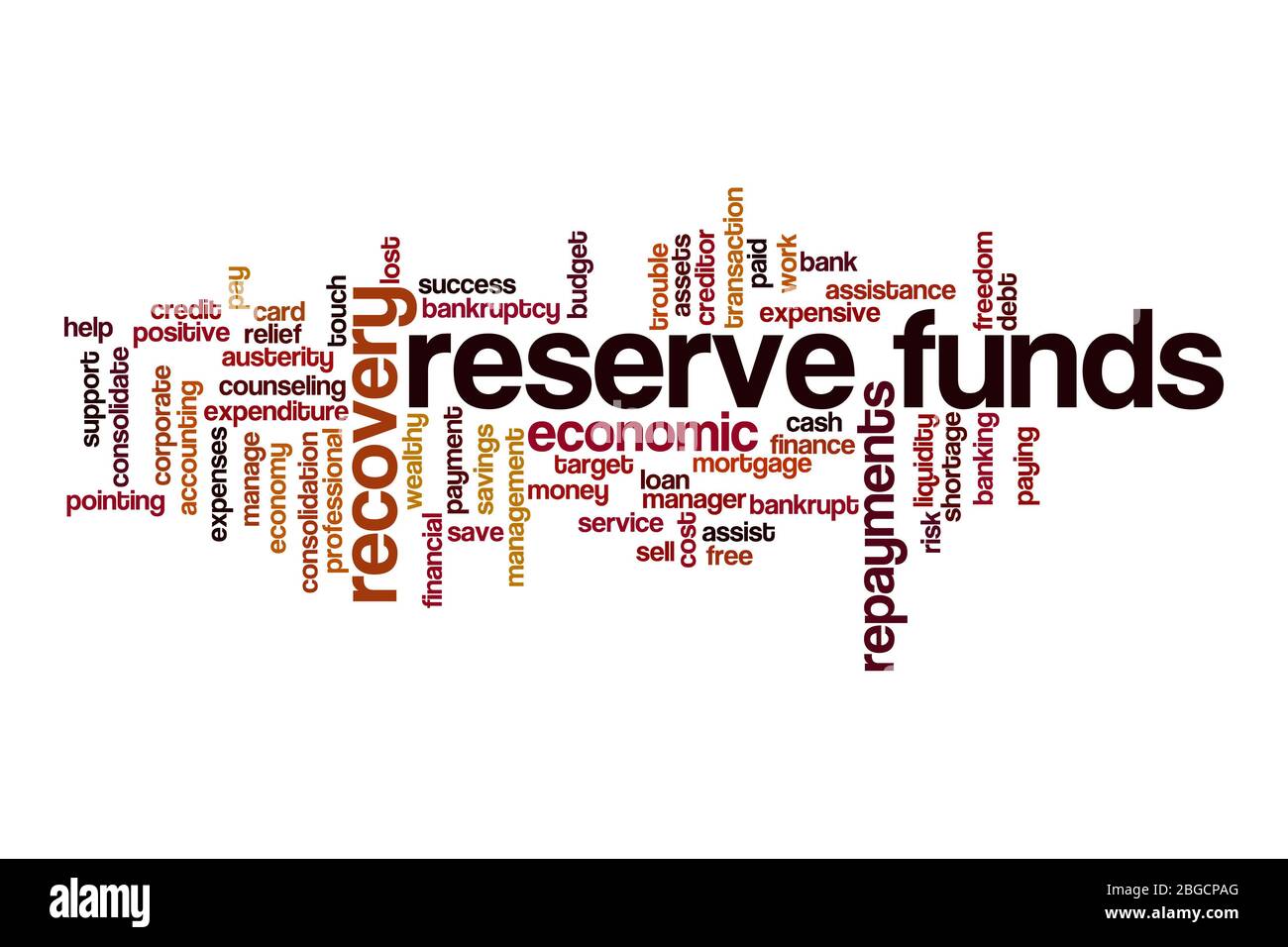Reserve funds word cloud concept on white background Stock Photo - Alamy