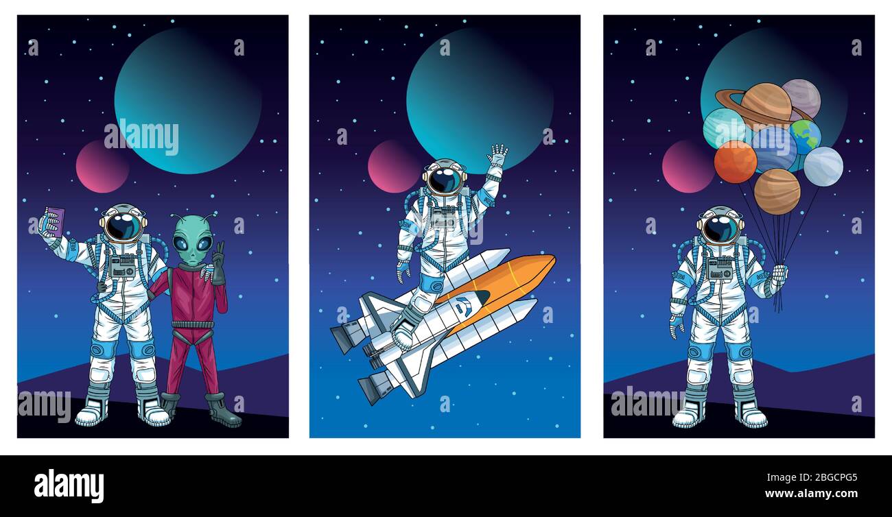 Astronauts group photo Stock Vector Images - Alamy