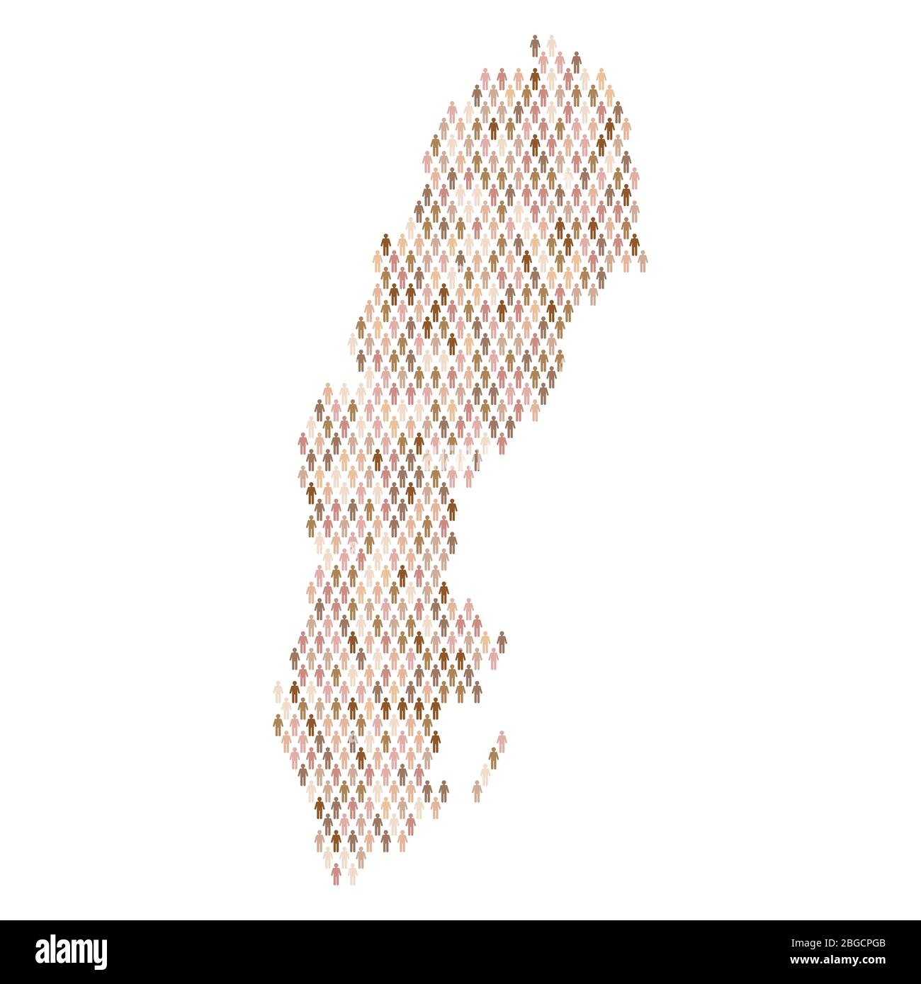 Sweden population infographic. Map made from stick figure people Stock ...