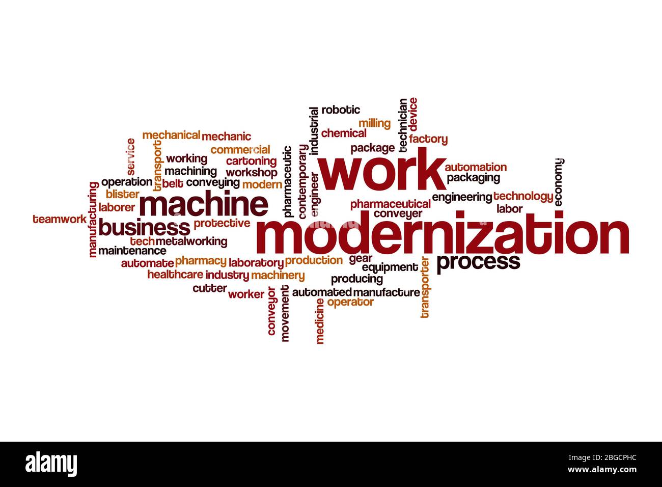 Work modernization word cloud concept on white background Stock Photo ...