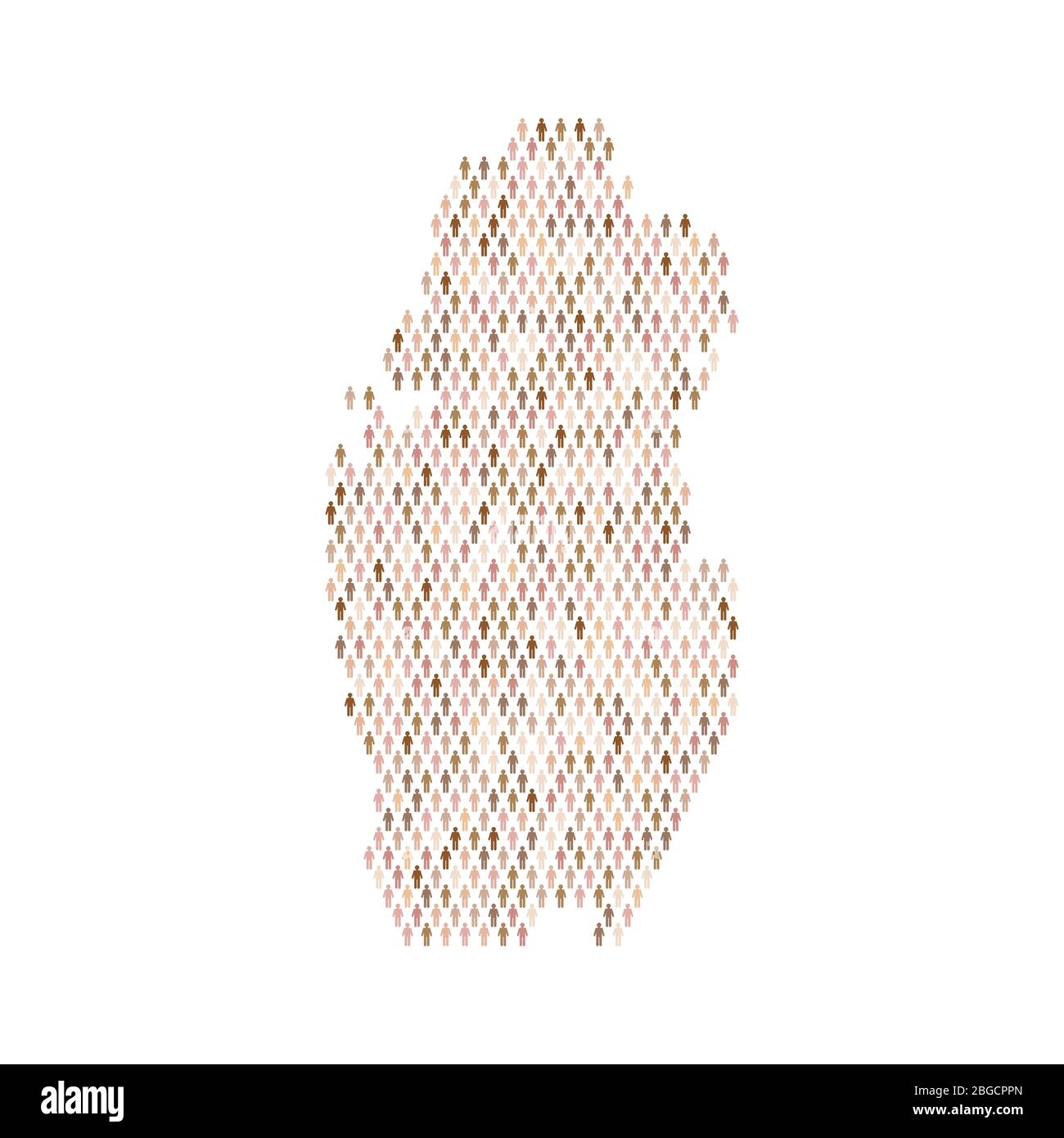 Qatar population infographic. Map made from stick figure people Stock ...