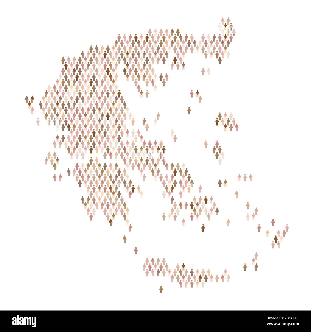 Greece population infographic. Map made from stick figure people Stock ...