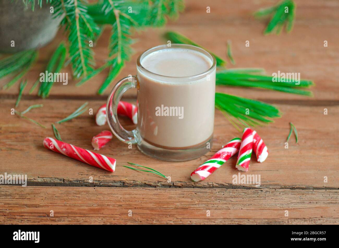 Cap of coffee. Cup with coffee and mint candy Stock Photo - Alamy