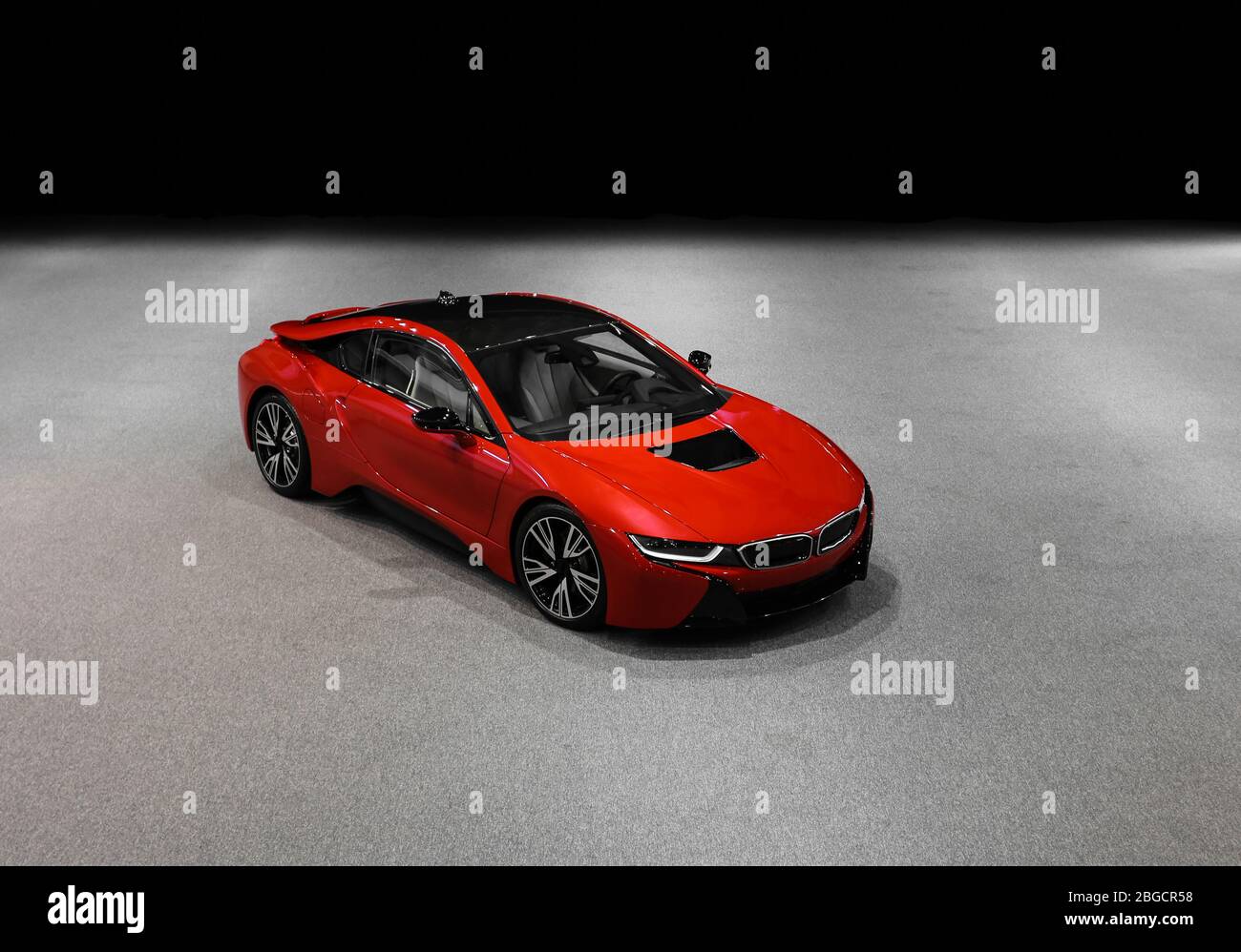 Prototypes of red sport racing car Stock Photo - Alamy