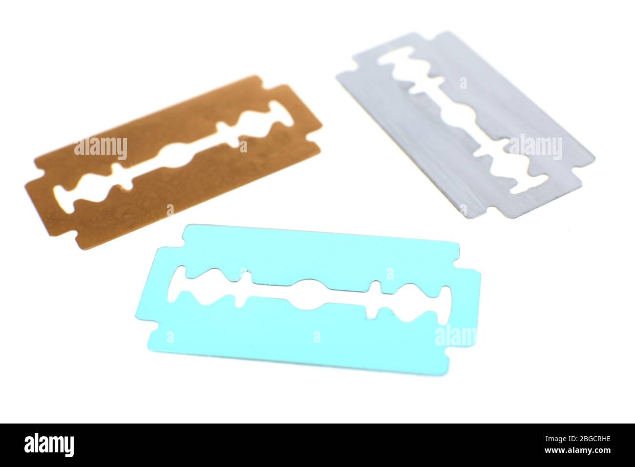 Razor blades isolated on white Stock Photo - Alamy