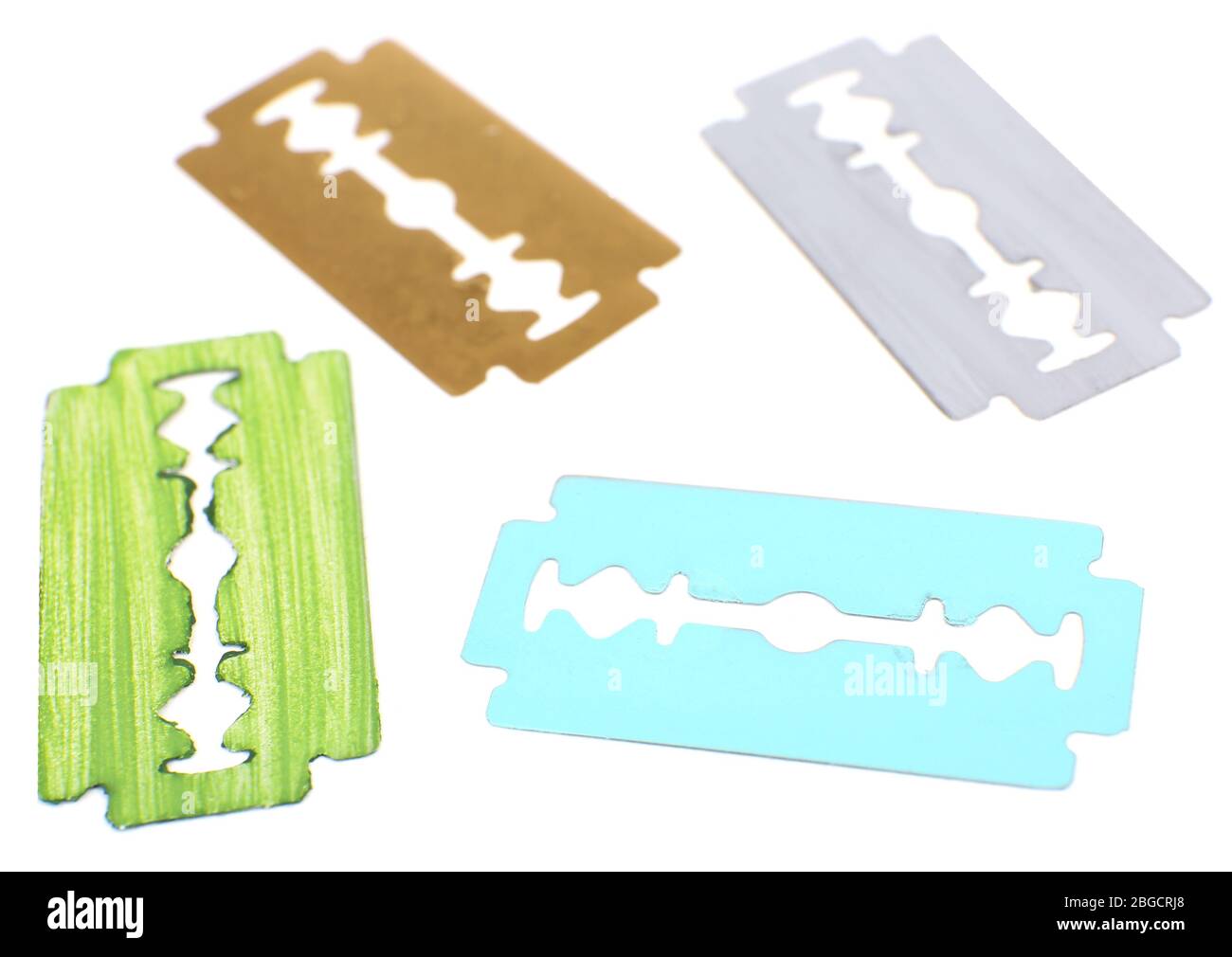 Razor blades isolated on white Stock Photo - Alamy