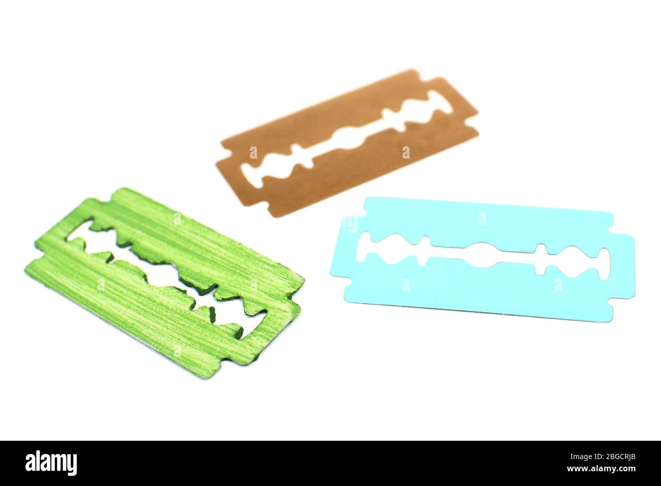 Razor blades isolated on white Stock Photo - Alamy