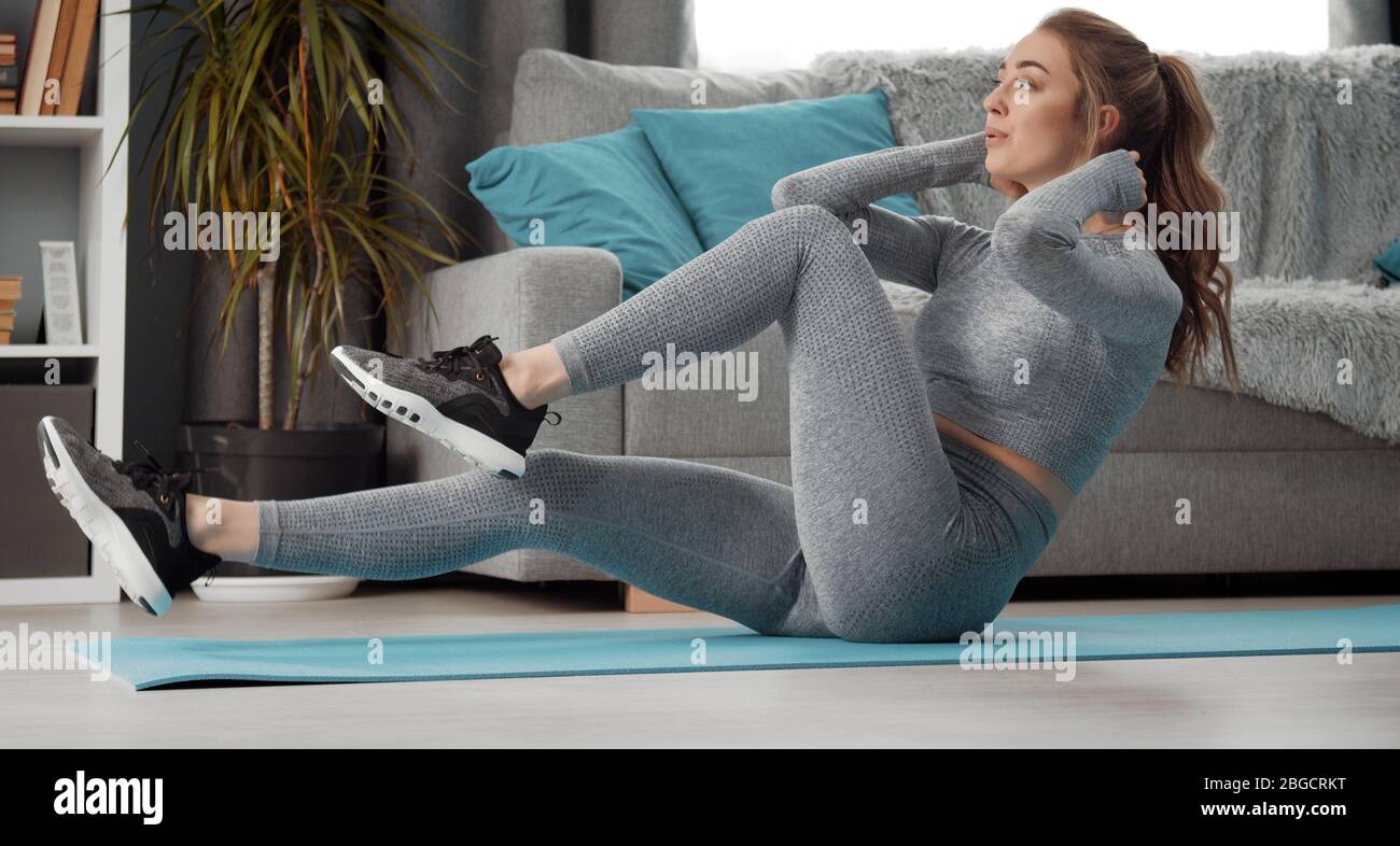 Stomach exercises hi-res stock photography and images - Alamy