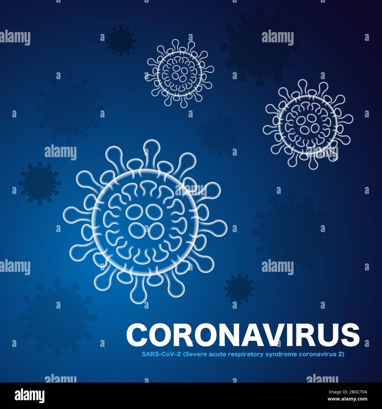 Virus full bacterium blue background Stock Vector Image & Art - Alamy