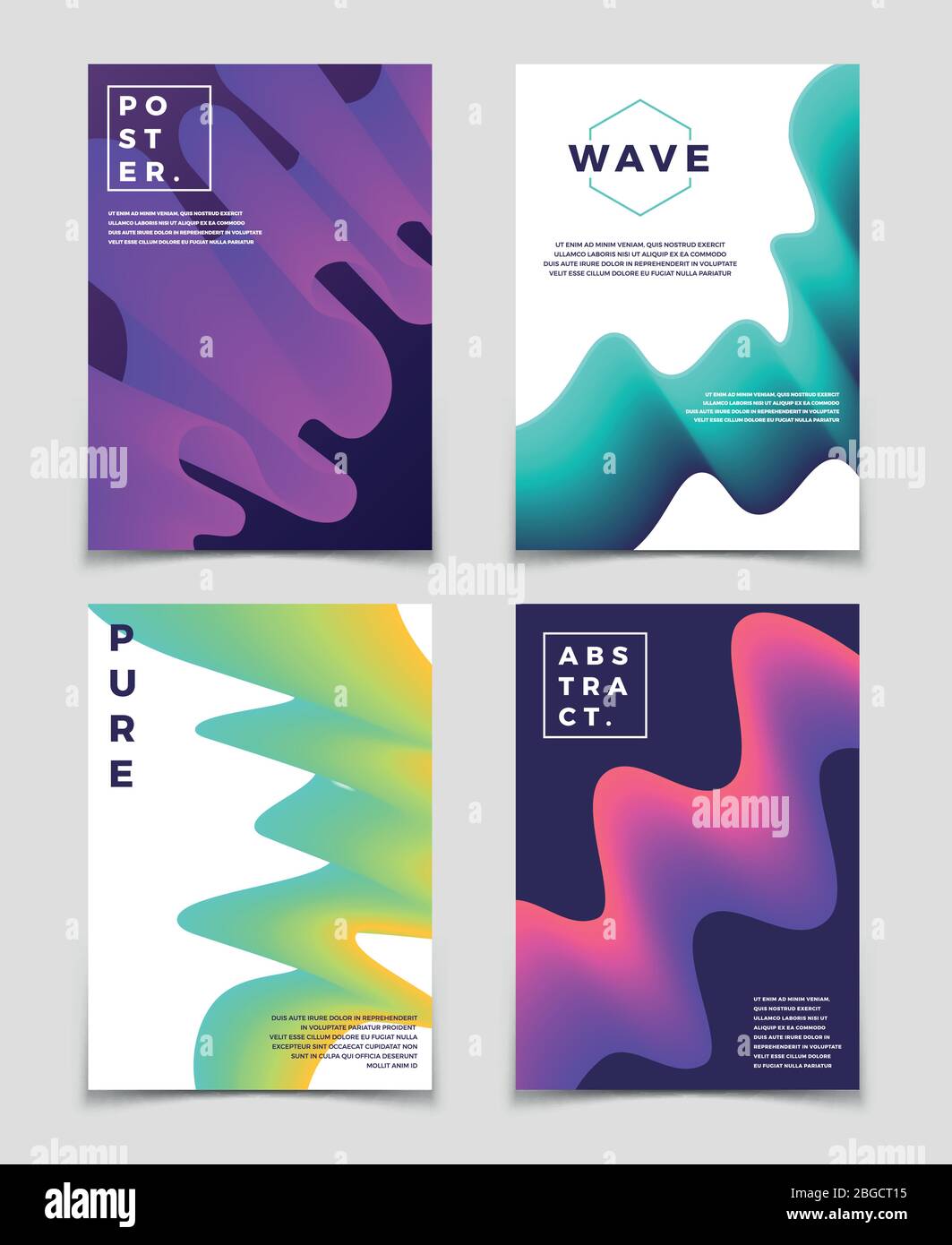 Colorful twisted shapes. Minimal modern vector cover design. Color ...