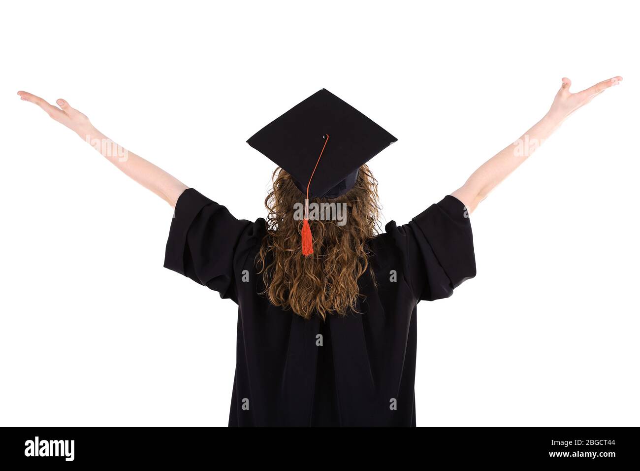 Graduating student isolated on white Stock Photo - Alamy