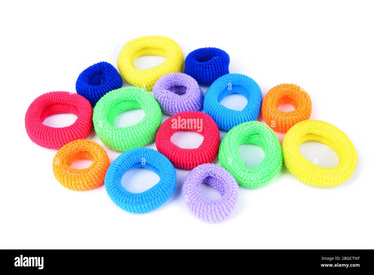 Colorful scrunchies isolated on white Stock Photo - Alamy