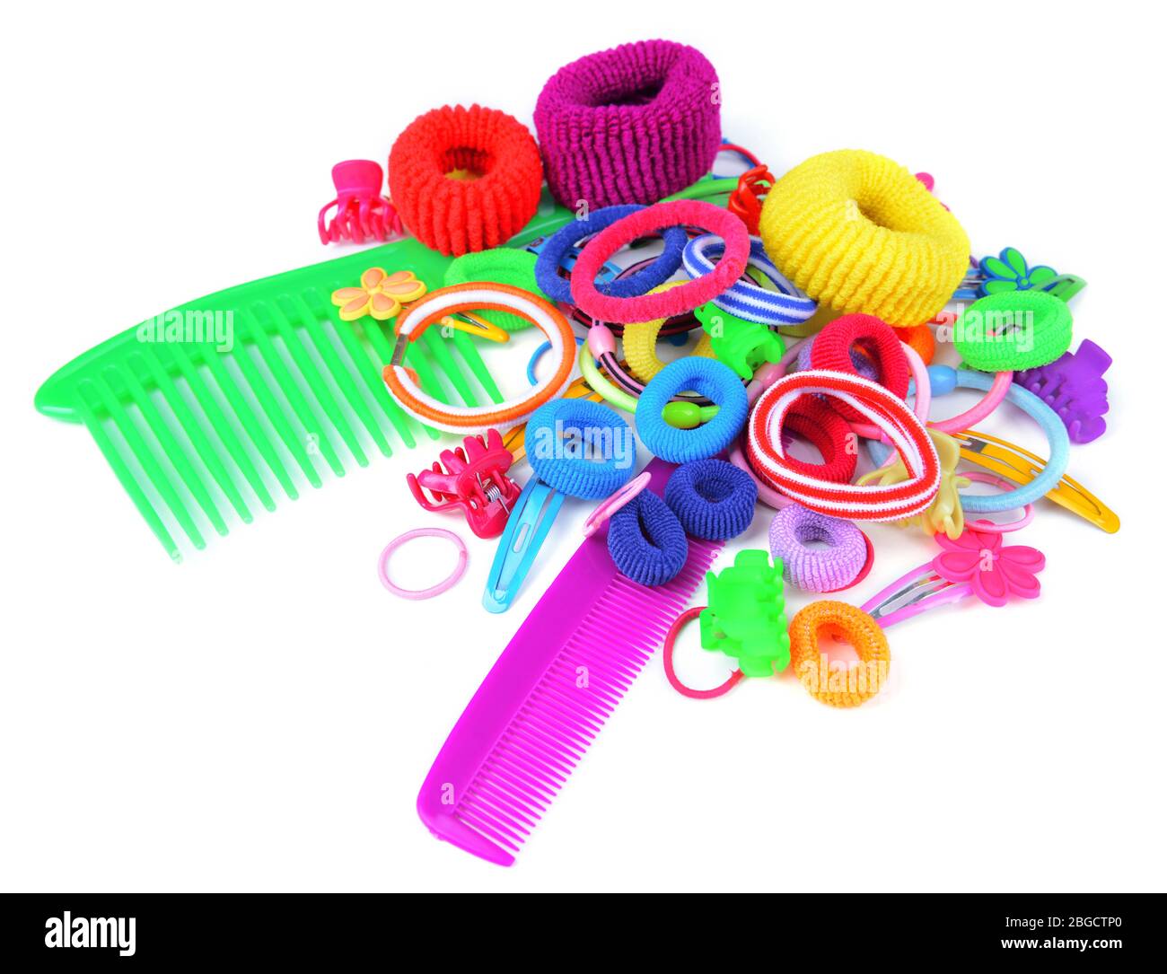 Colorful comb,barrette and Scrunchy isolated on white Stock Photo - Alamy
