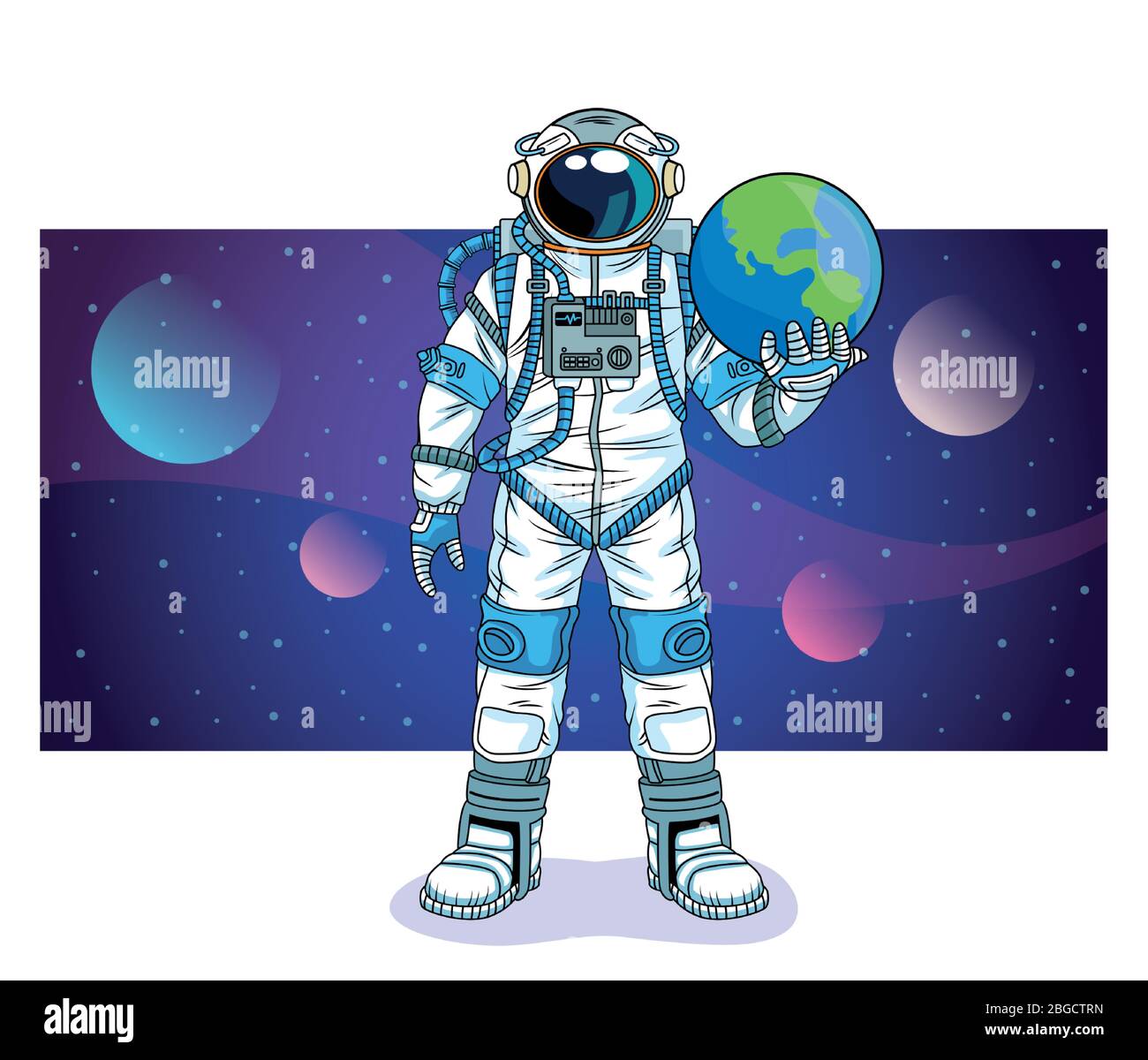 Spaceman Cartoon Planet Cut Out Stock Images & Pictures - Alamy
