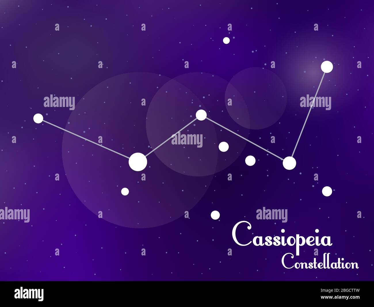 Cassiopeia constellation. Starry night sky. Cluster of stars, galaxy ...