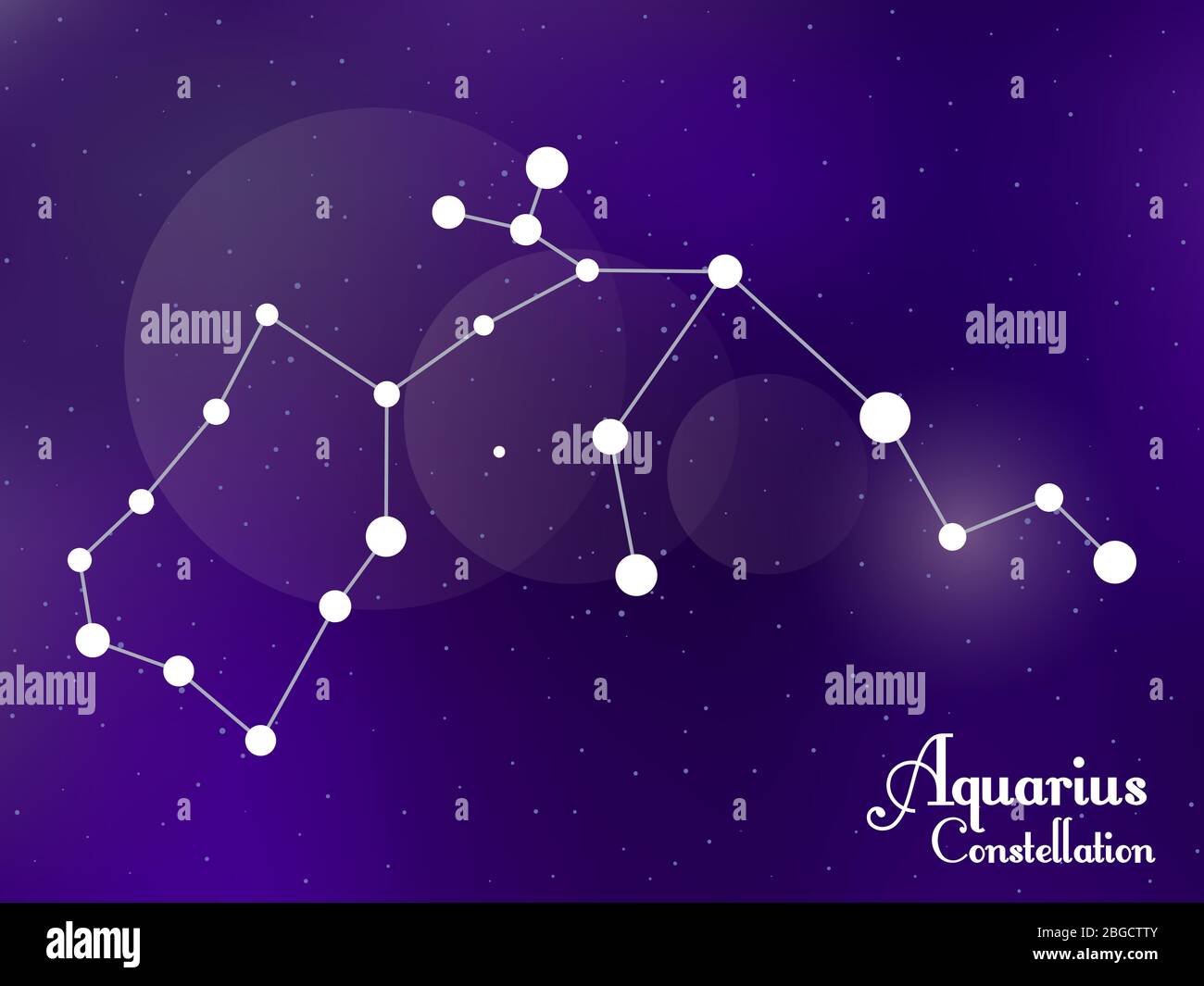 Aquarius constellation. Starry night sky. Cluster of stars, galaxy ...