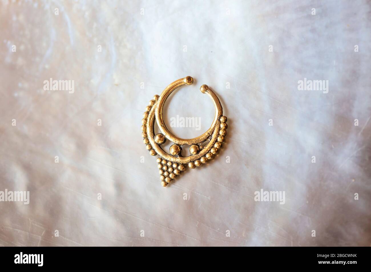 Brass metal nose decorative septum oriental boho jewelry on natural ...