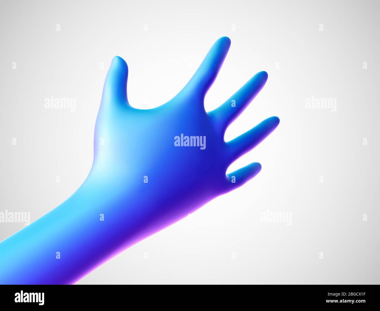 3D blue hand offering for handshake on white background Stock Vector ...