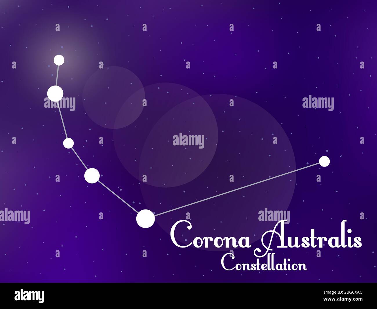 Corona Australis constellation. Starry night sky. Cluster of stars ...