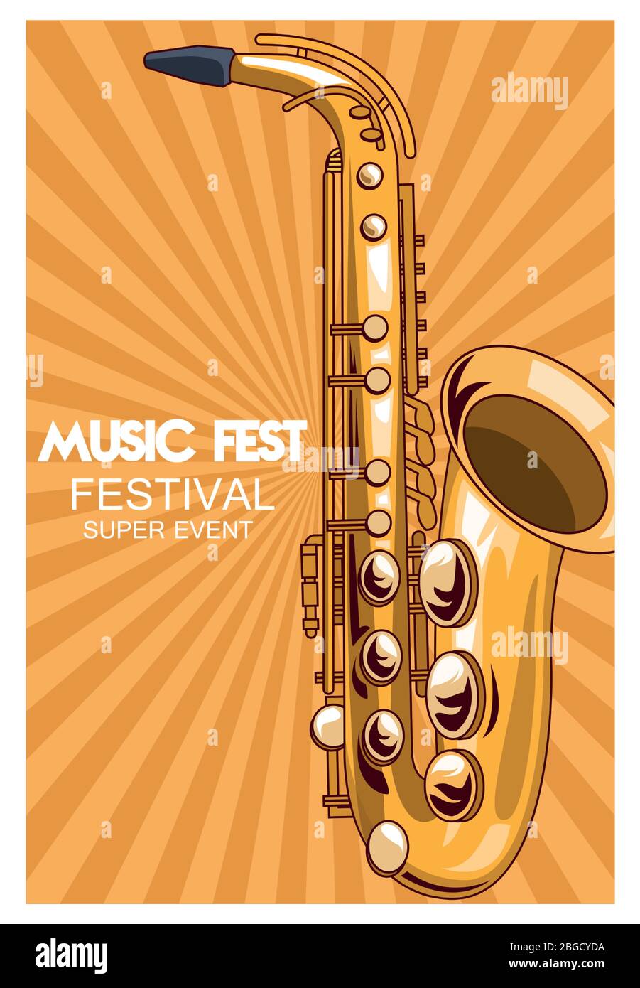 music fest poster with saxophone Stock Vector Image & Art - Alamy