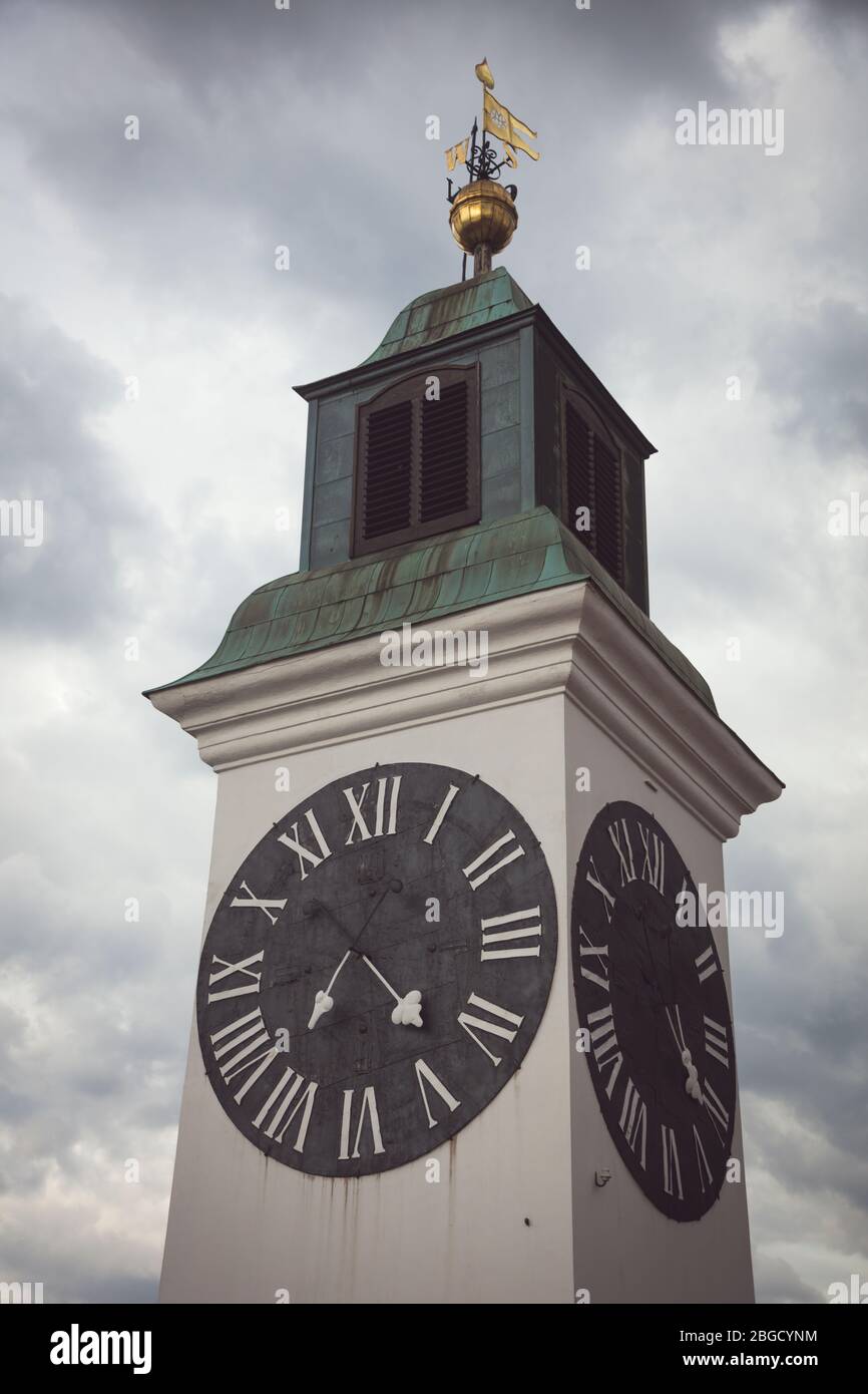 Clock tower in Novi Sad. Novi Sad, Vojvodina, Serbia Stock Photo - Alamy