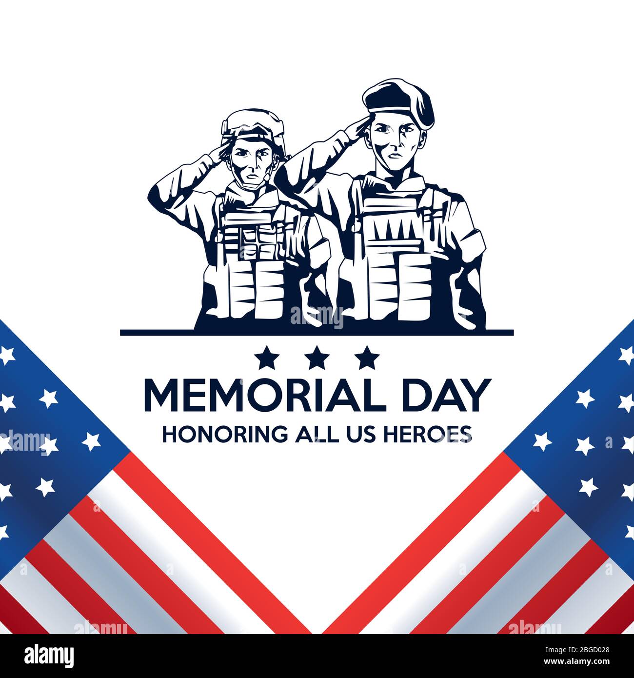 memorial day celebration poster with troop of heroes Stock Vector Image ...