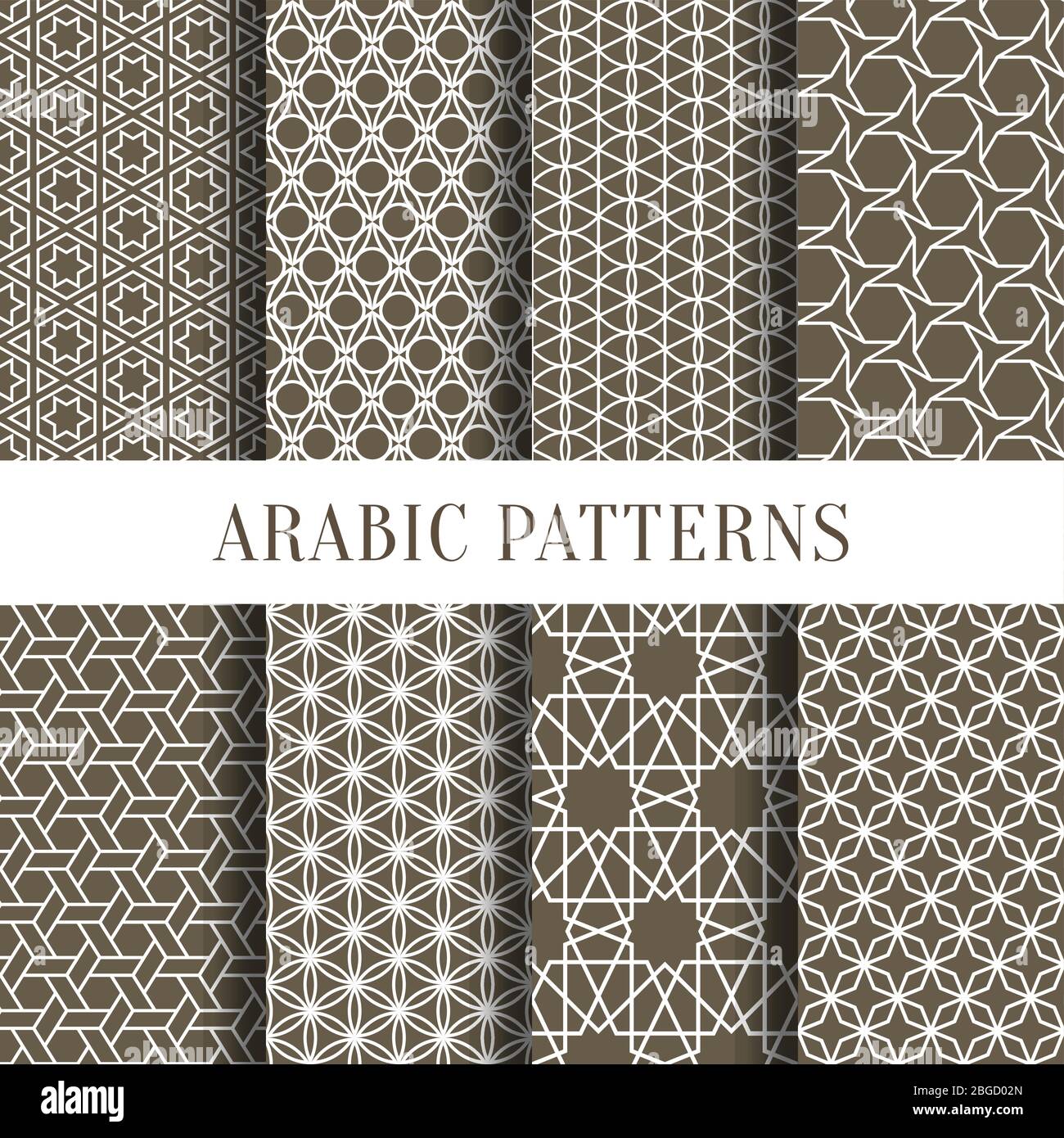 Arabic or asian seamless pattern set from simple geometric shapes ...