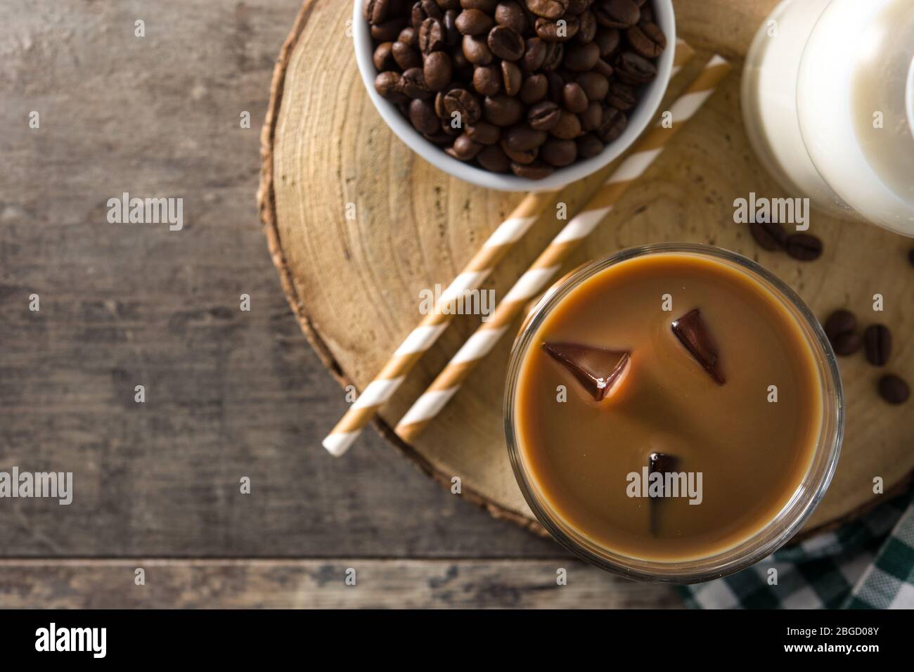 Caffe latte top view hi-res stock photography and images - Alamy