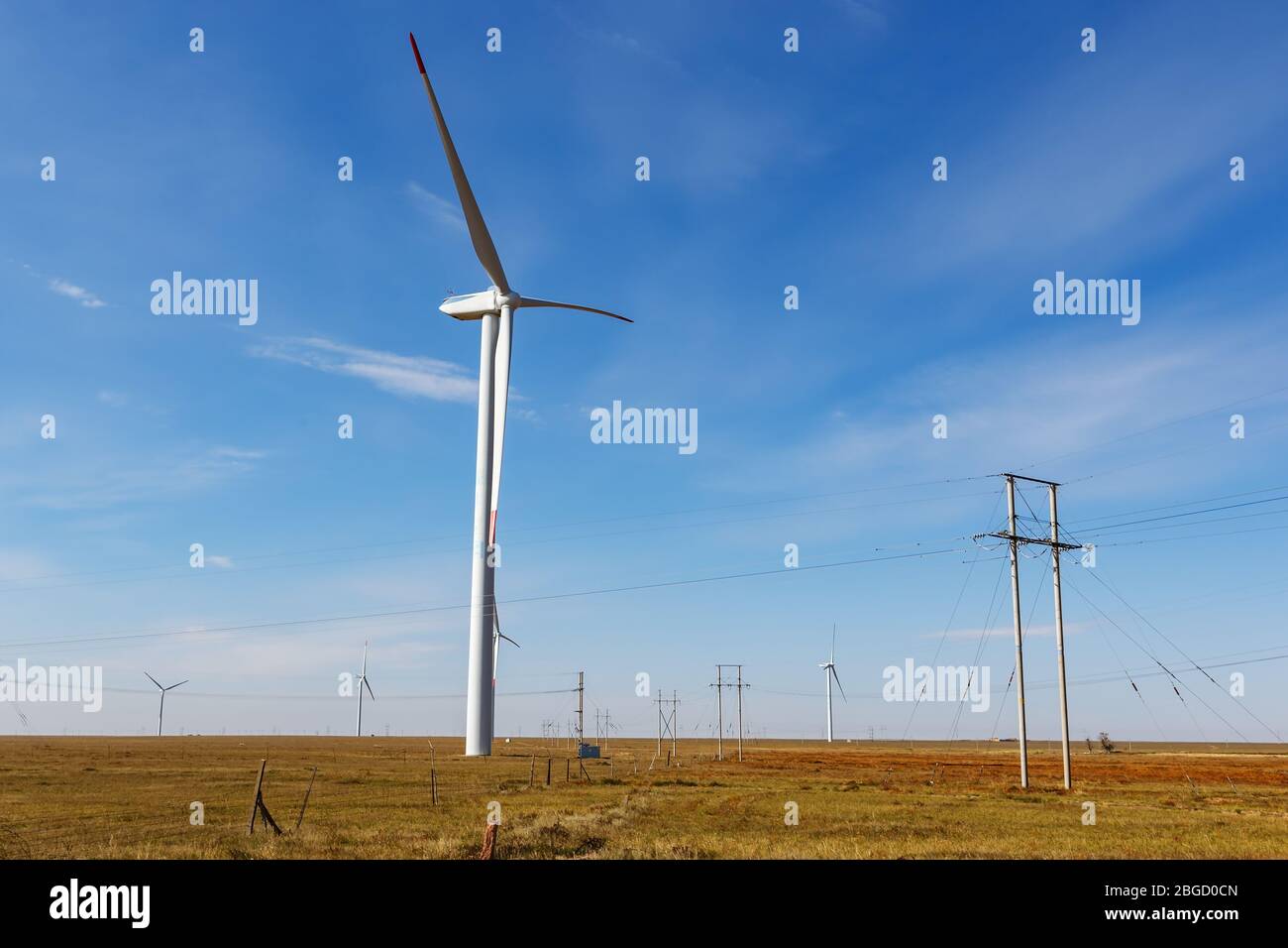 Wind turbine power source. China, Inner Mongolia Stock Photo - Alamy