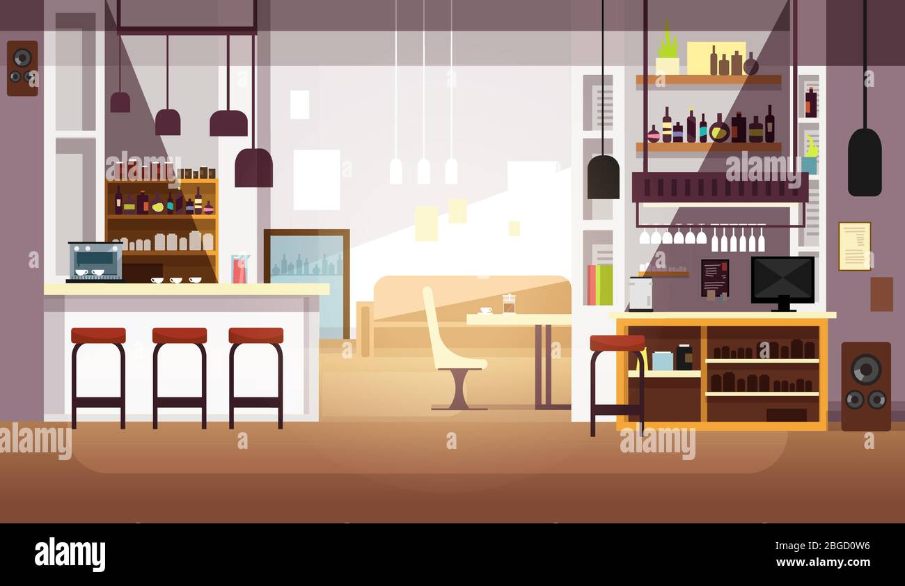 Indoor restaurant furniture table Stock Vector Images - Alamy