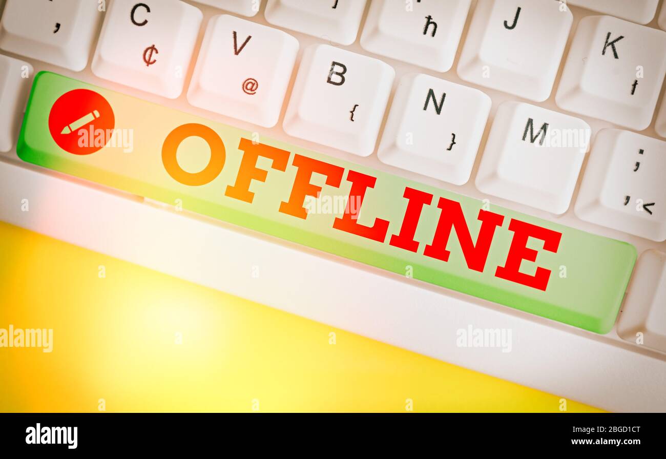 Word writing text Offline. Business photo showcasing Not having ...