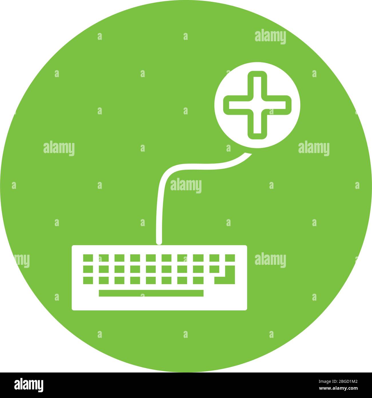 keyboard with medical symbol health online silhouette gradient style ...