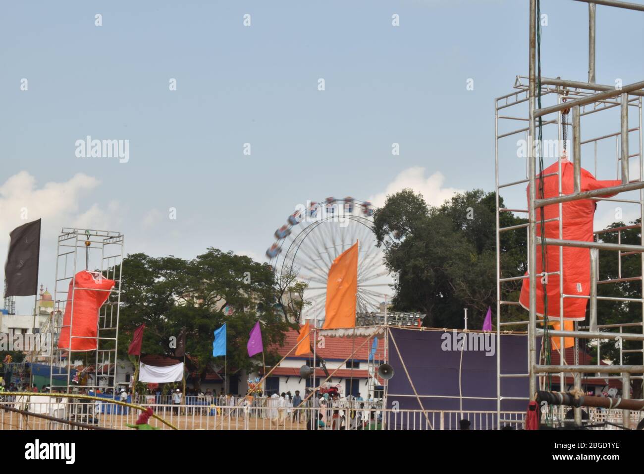 giant Wheel with selective focus, motion blur of giant wheel in the ...