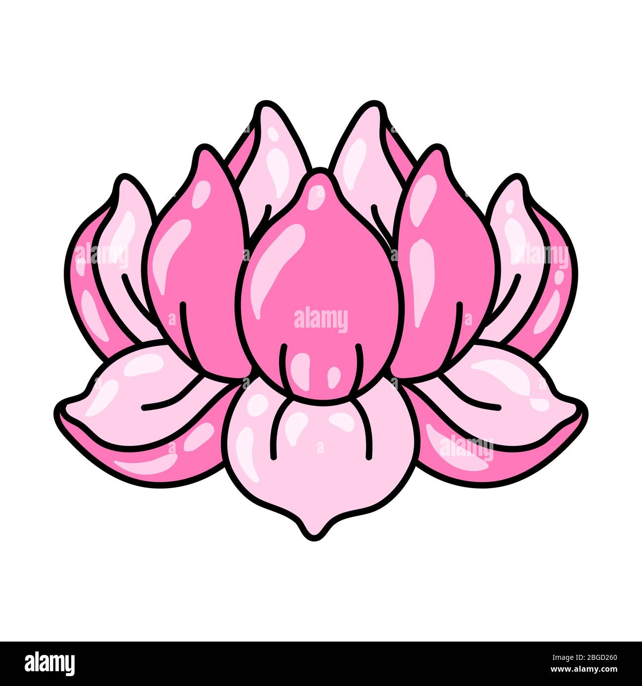 Pink water lily painting Cut Out Stock Images & Pictures - Alamy