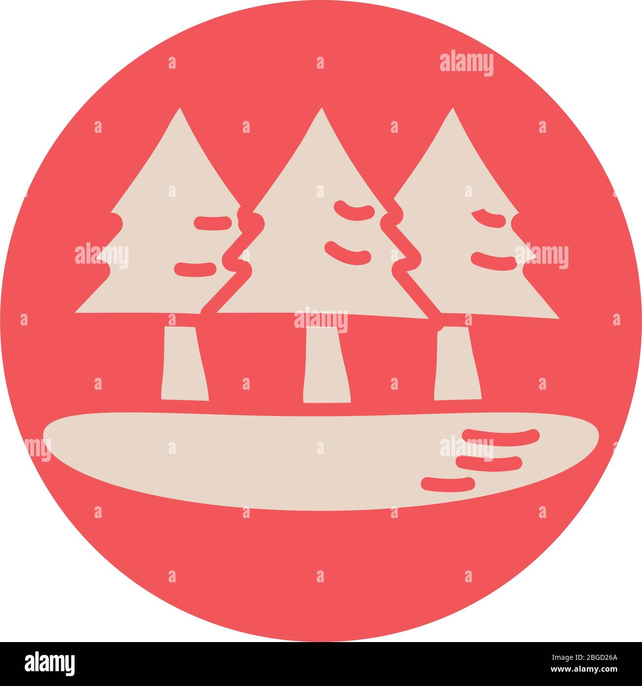 Landscape coniferous forest frozen Stock Vector Images - Alamy